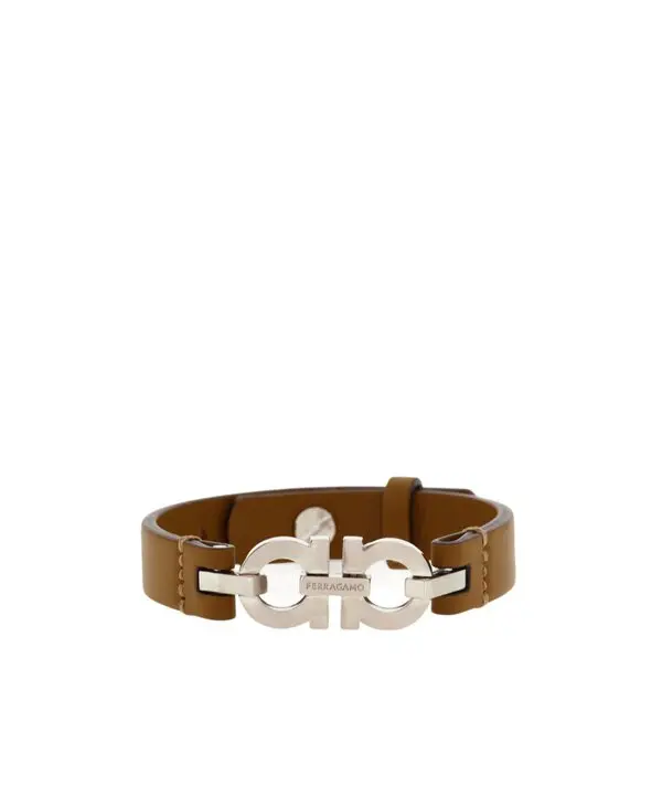 FERRAGAMO Gancini Double Clasp Bracelet - Ginger