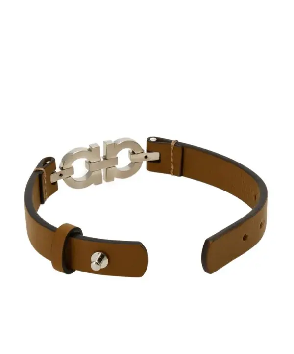 FERRAGAMO Gancini Double Clasp Bracelet - Ginger