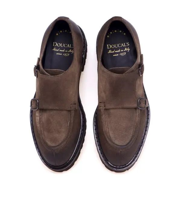 DOUCAL'S Double Buckle Monk Shoes - Brown