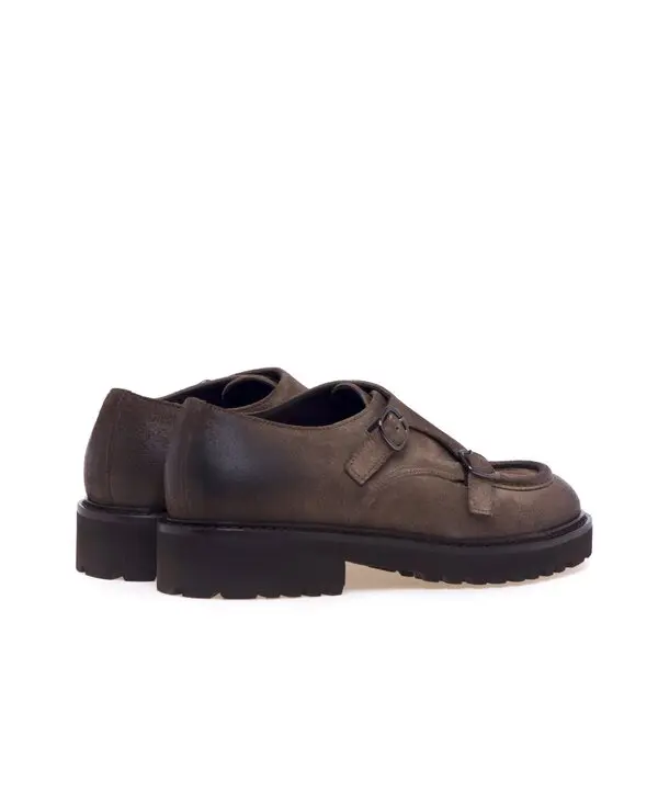 DOUCAL'S Double Buckle Monk Shoes - Brown