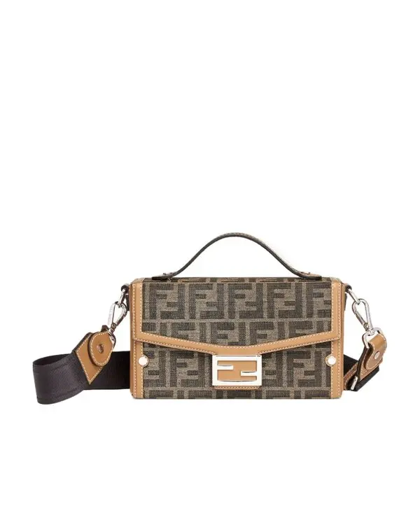 Fendi Ff Motif Jacquard Crossbody Bag - Brown
