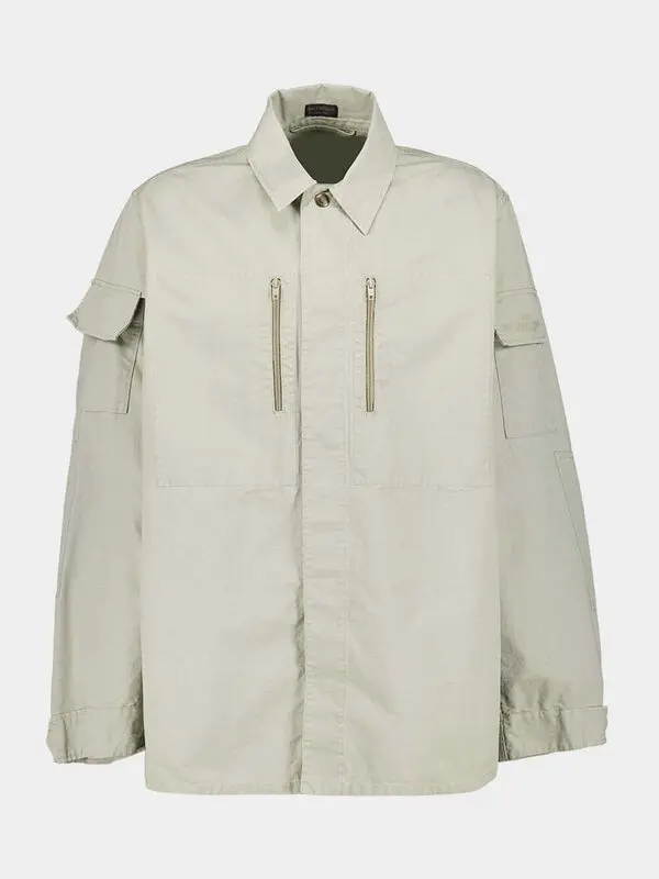 Balenciaga Military Ripstop Shirt Jacket - Beige