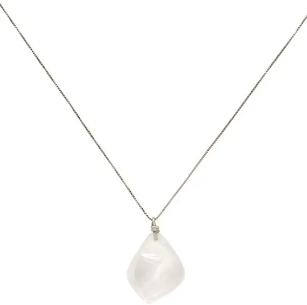 Bottega Veneta Rock Crystal Quartz Pendant Necklace