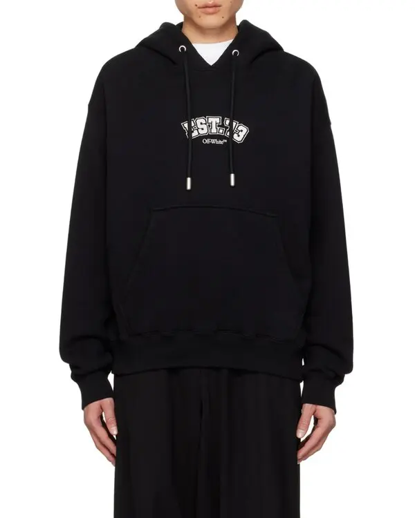 Off-White Graphic Print Drawstring Hoodie