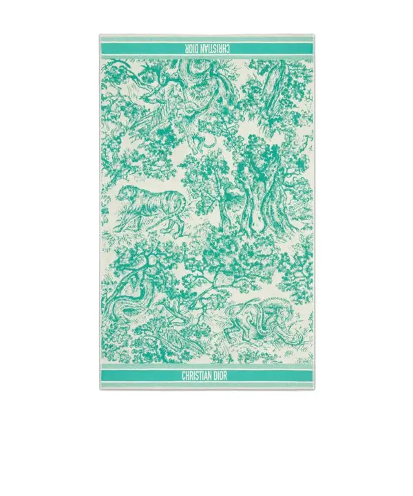 Dior Toile De Jouy Sauvage Beach Towel - White/ocean Blue