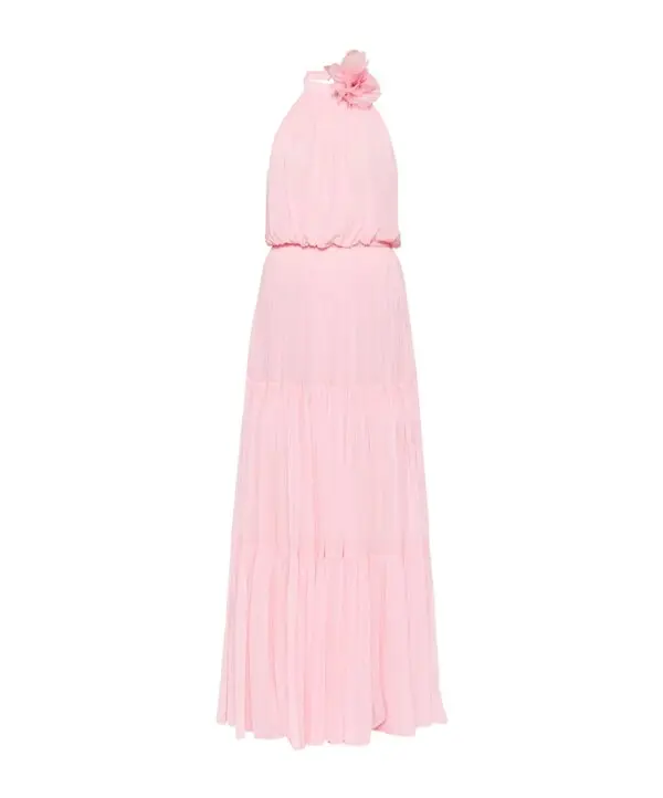 Retrofete Halterneck Floral Maxi Dress - Petal Pink