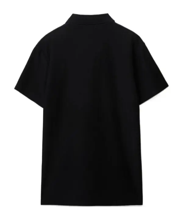 Burberry Ekd-embroidered Short Sleeved Polo Shirt - Black