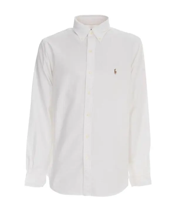 Polo Ralph Lauren Logo Embroidered Buttoned Shirt - White