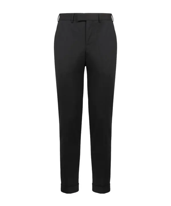 PT TORINO Tory Burch Wool Blend Chino Trousers - Black