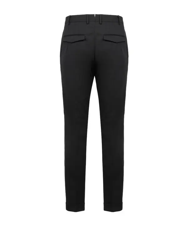 PT TORINO Tory Burch Wool Blend Chino Trousers - Black