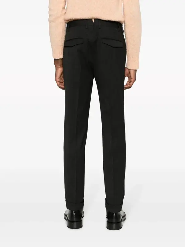 PT TORINO Tory Burch Wool Blend Chino Trousers - Black