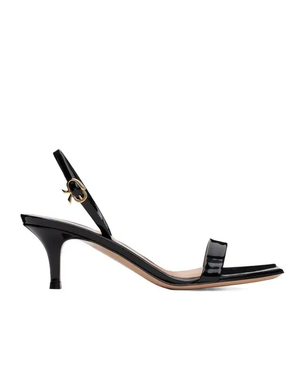 GIANVITO ROSSI Ribbon Kitten High Heel Sandals - Black