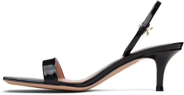 GIANVITO ROSSI Ribbon Kitten High Heel Sandals - Black