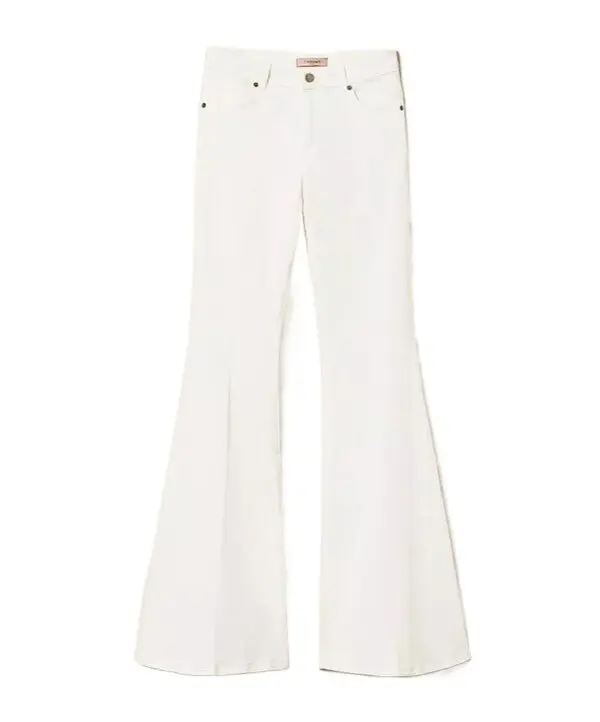 TWINSET Mid-rise Flared Leather Jeans - No