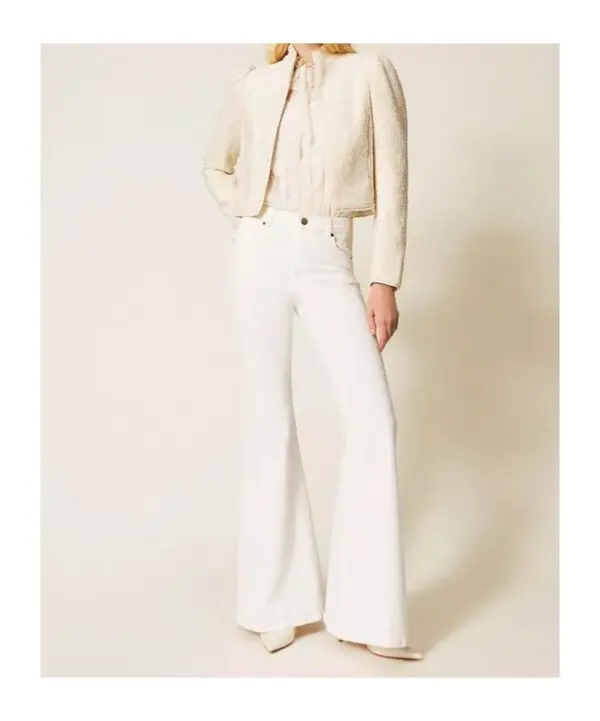 TWINSET Mid-rise Flared Leather Jeans