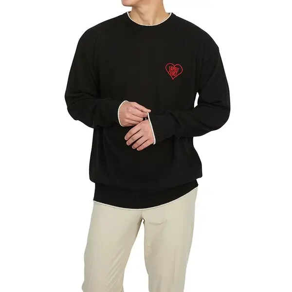 FAMILY FIRST Embroidered Logo Crew Neck Jumper
