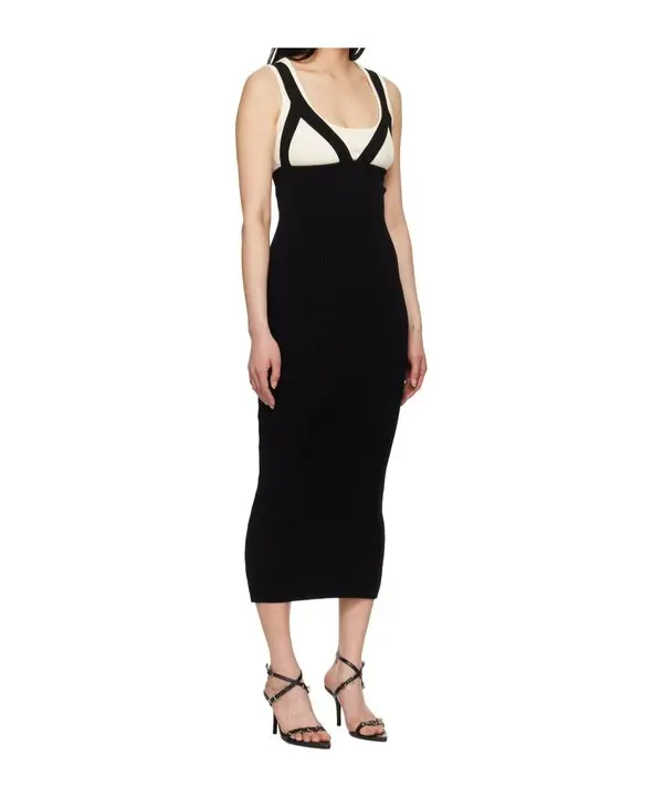 JEAN PAUL GAULTIER Ribbed Knit Sleeveless Dress - Black