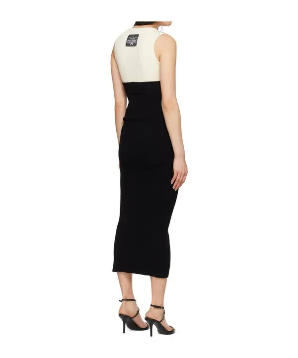 JEAN PAUL GAULTIER Ribbed Knit Sleeveless Dress - Black