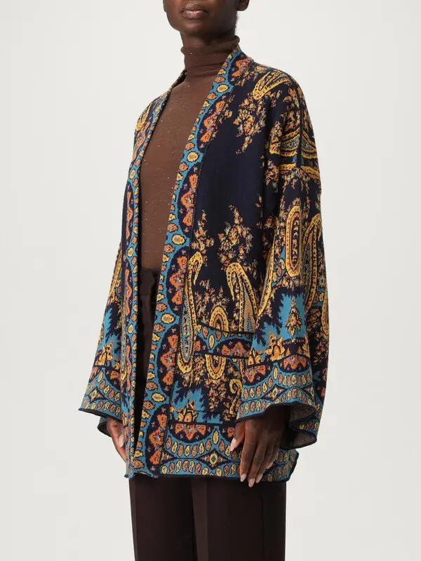 Etro Long-sleeved Belted Cape With V-neck