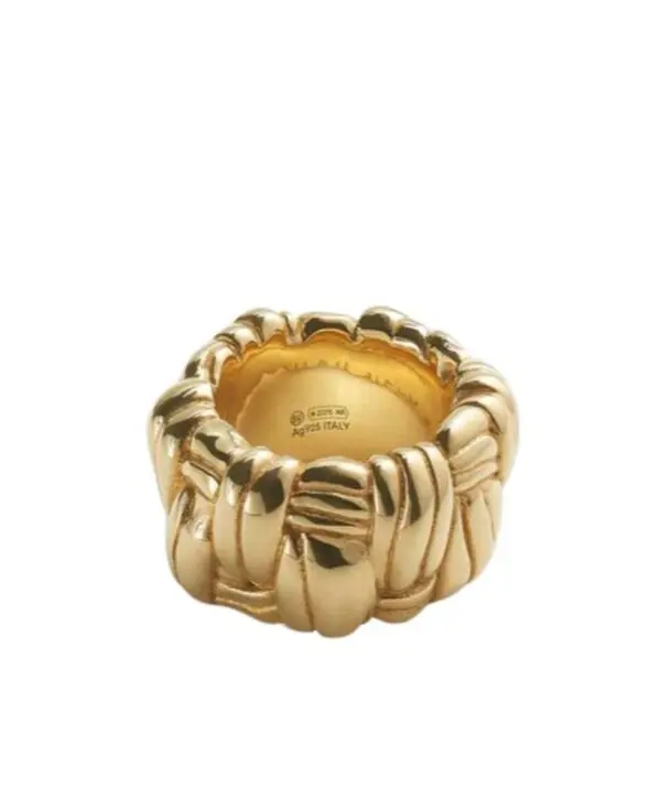Bottega Veneta Sculptural Pleated Ring - Yellow