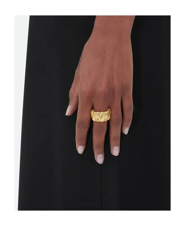 Bottega Veneta Sculptural Pleated Ring - Yellow
