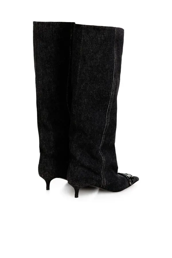 DIESEL® D-venus Pointed-toe Denim Boots