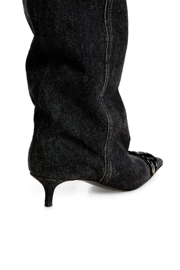 DIESEL® D-venus Pointed-toe Denim Boots