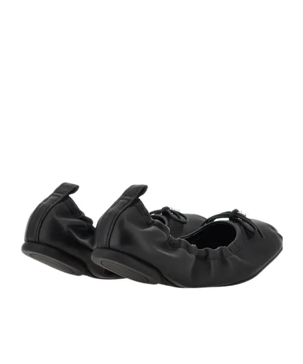 Hogan Ballet Flats With Bow Detailing - Black