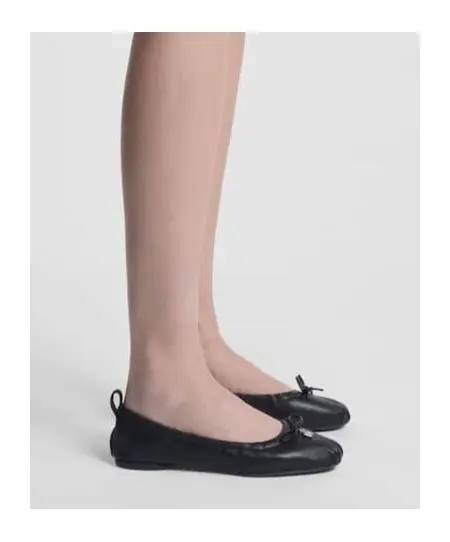 Hogan Ballet Flats With Bow Detailing - Black