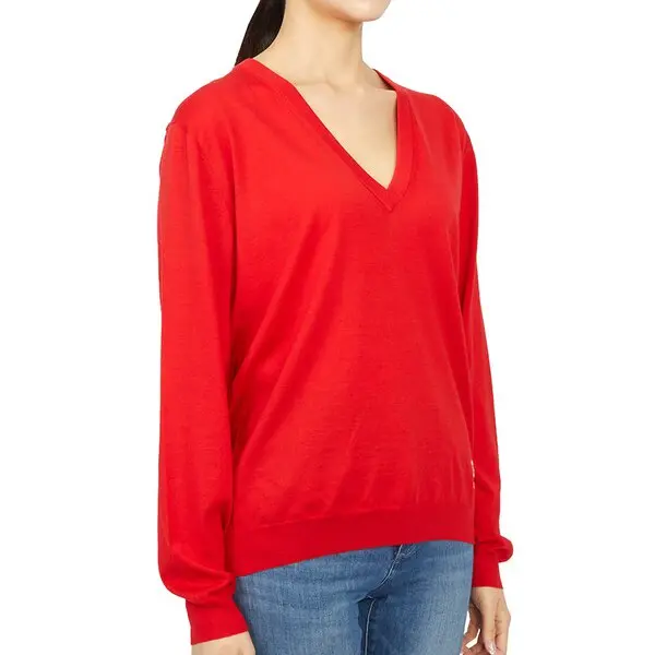 Gucci V-neck Long Sleeve Jumper With Front Logo