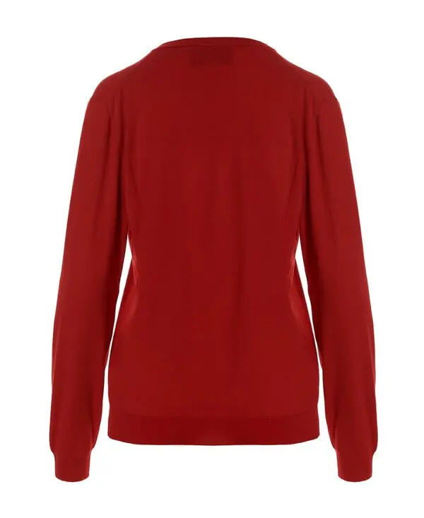 Gucci V-neck Long Sleeve Jumper With Front Logo