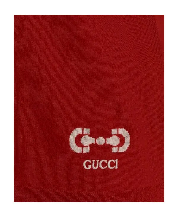 Gucci V-neck Long Sleeve Jumper With Front Logo