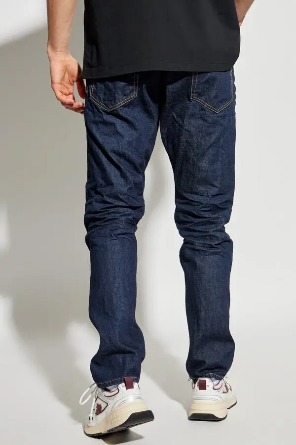 Dsquared2 Logo Patch Slim-fit Jeans - Black