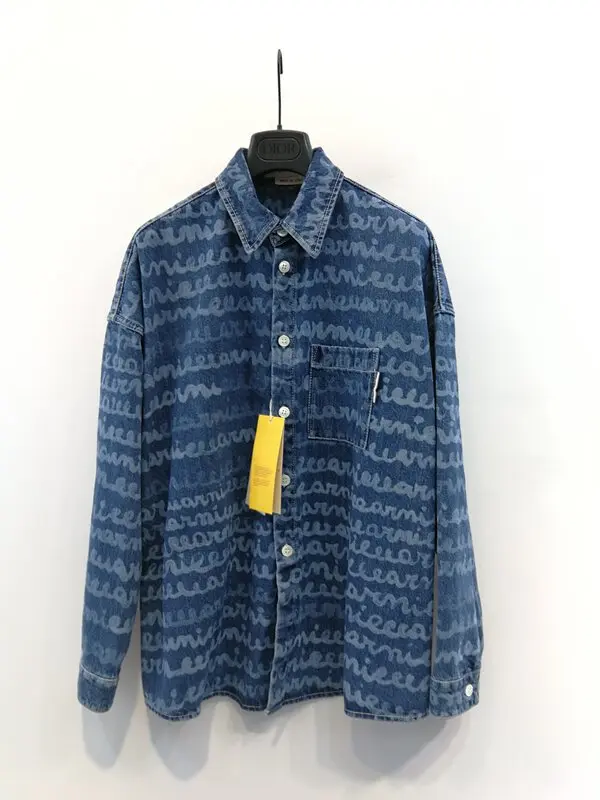 Marni Logo Printed Buttoned Denim Shirt