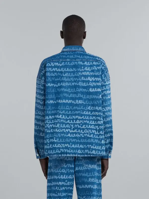 Marni Logo Printed Buttoned Denim Shirt
