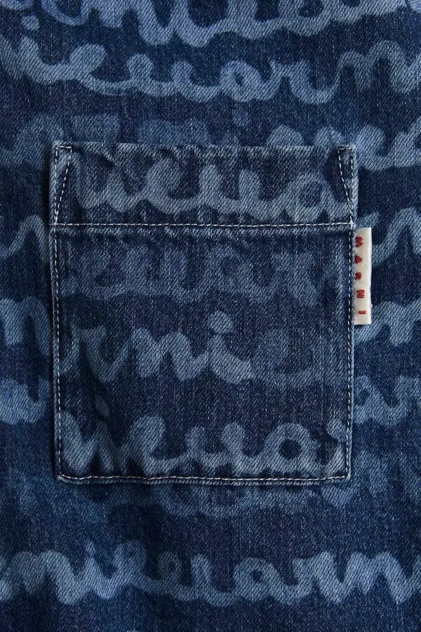 Marni Logo Printed Buttoned Denim Shirt
