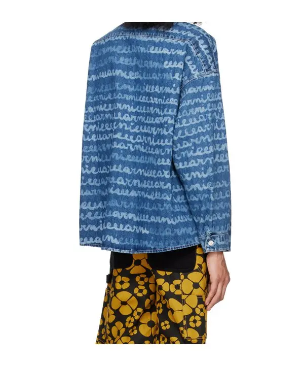 Marni Logo Printed Buttoned Denim Shirt