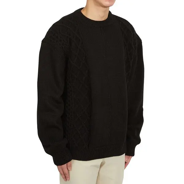FAMILY FIRST Long-sleeve Crewneck Sweater With Ribbed Details