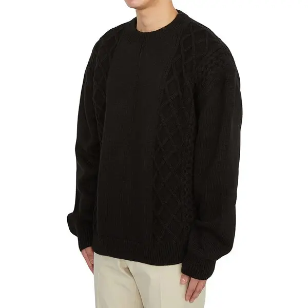 FAMILY FIRST Long-sleeve Crewneck Sweater With Ribbed Details
