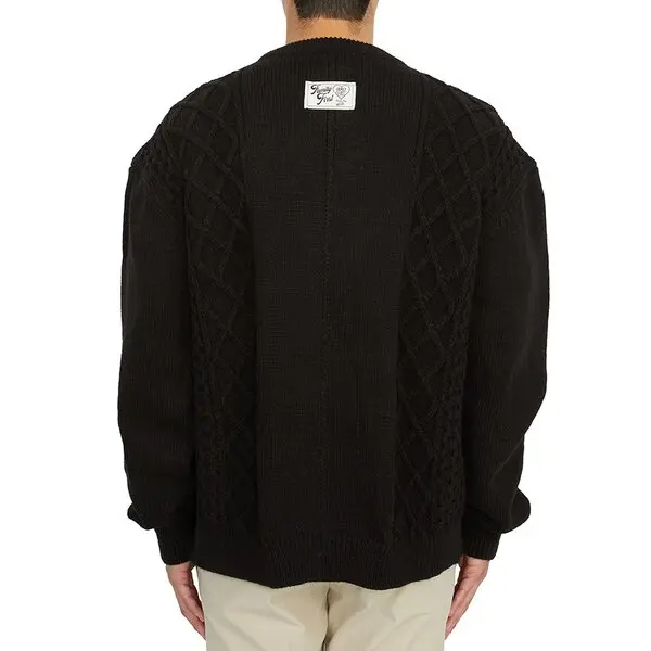 FAMILY FIRST Long-sleeve Crewneck Sweater With Ribbed Details