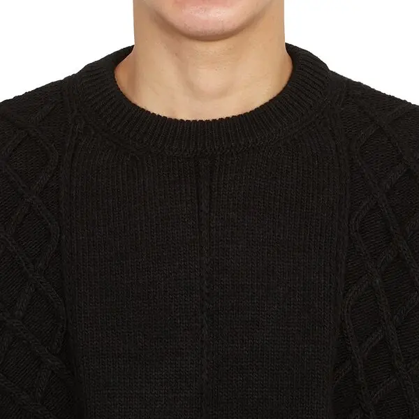 FAMILY FIRST Long-sleeve Crewneck Sweater With Ribbed Details