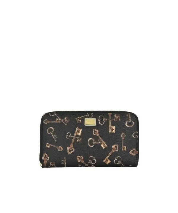 Dolce & Gabbana Printed Zipper Wallet - Black