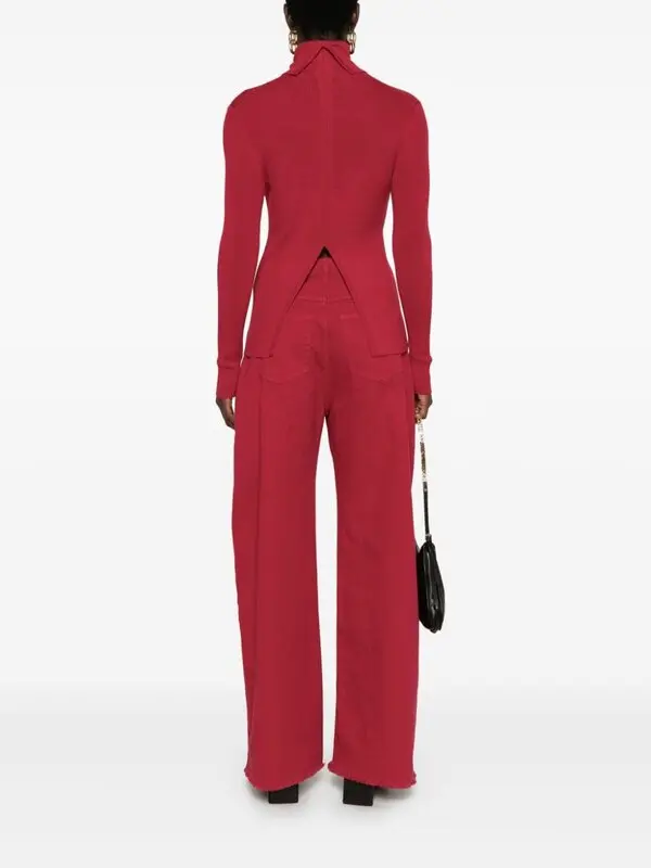 P.a.r.o.s.h Ribbed Turtleneck Knit Sweater With Back Slit