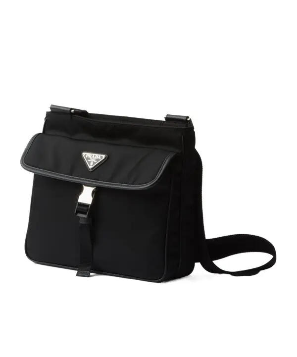 Prada Logo Plaque Buckle Shoulder Bag