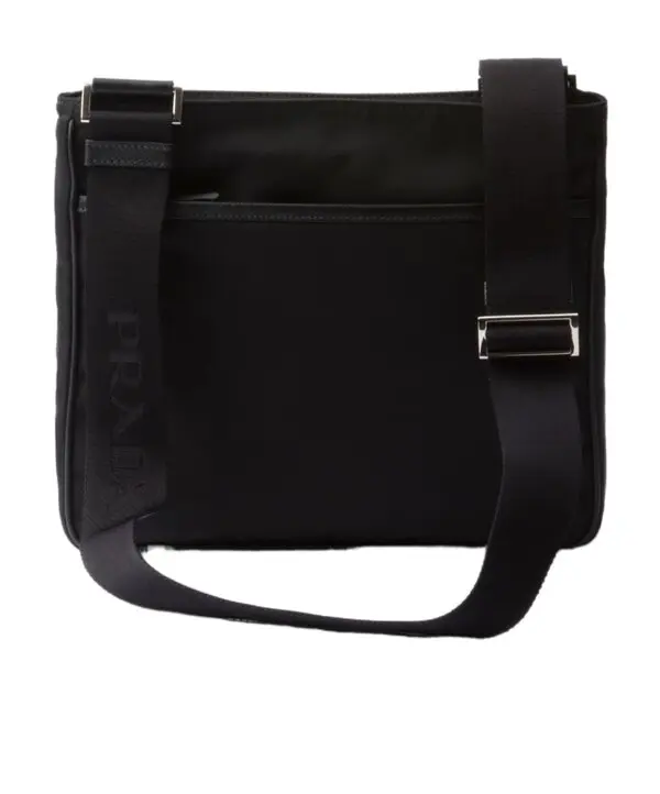Prada Logo Plaque Buckle Shoulder Bag