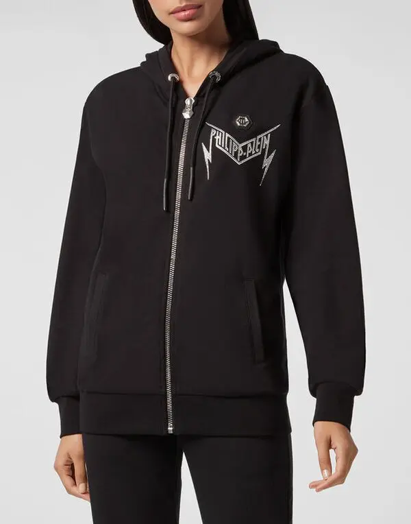 Philipp Plein Zip-up Hoodie With Skull Embellishment