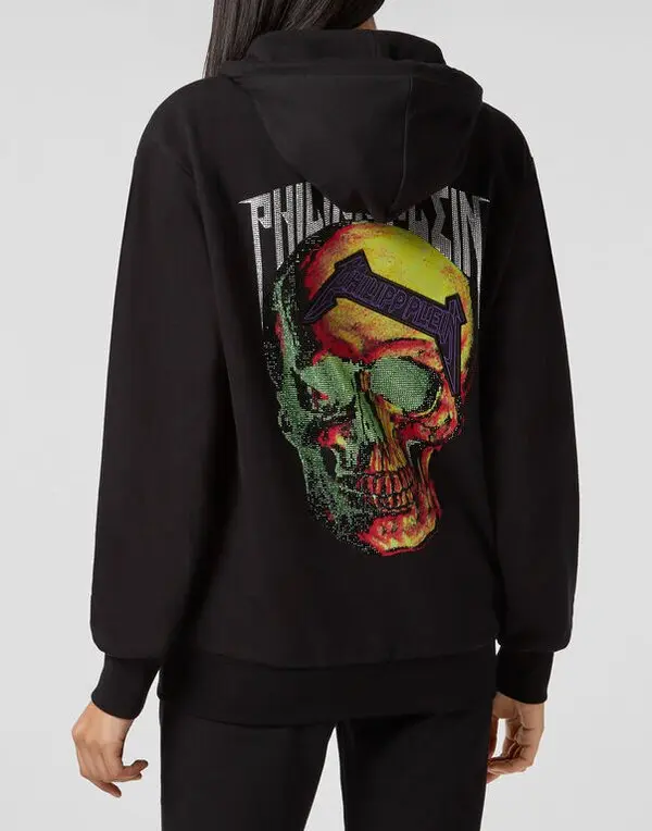 Philipp Plein Zip-up Hoodie With Skull Embellishment