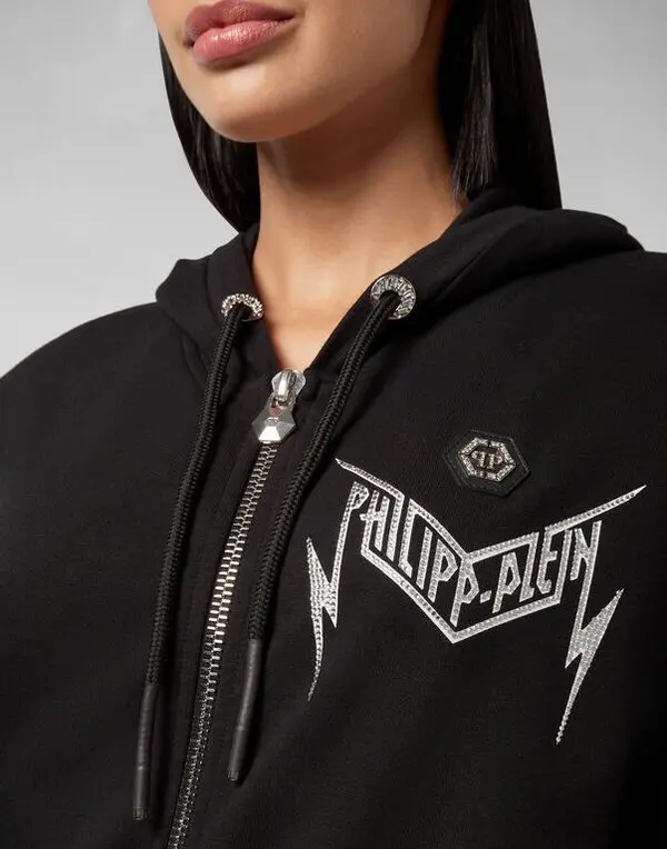 Philipp Plein Zip-up Hoodie With Skull Embellishment