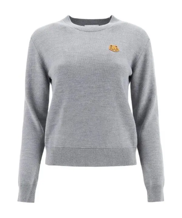 Kenzo Tiger Patch Woolen Pullover - Gray