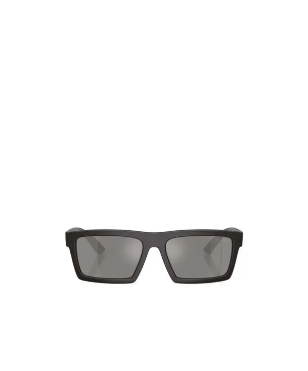 Prada Rectangular Frame Sunglasses With Logo Detail - Gray